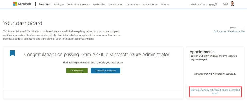 Microsoft Online Sertifika Sınavlarına Giriş – Yusuf GOKKAYA